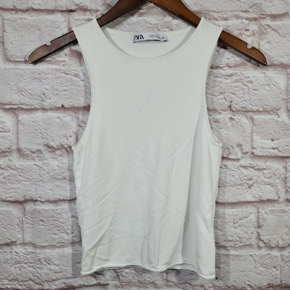 Zara | Tops | Zara White Cami Basic Cropped Top | Poshmark